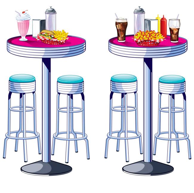 Soda Shop Tables & Stools Props: Party at Lewis Elegant Party Supplies ...