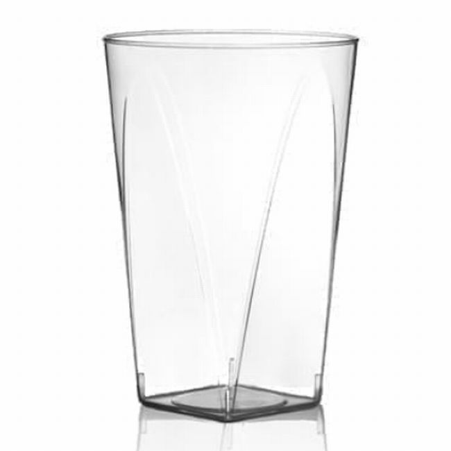 Milan Clear 12 oz Square to Round Plastic Glasses: Party at Lewis ...