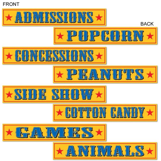 Circus Sign Cutouts: Party at Lewis Elegant Party Supplies, Plastic ...