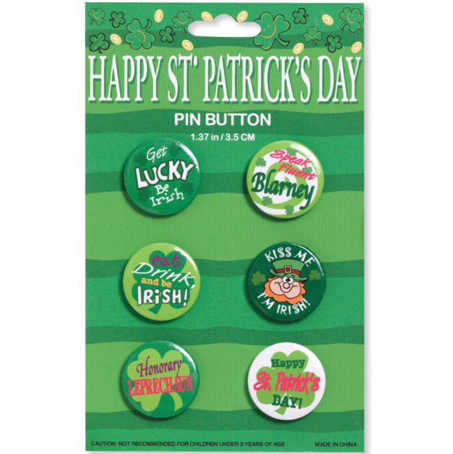 St Patrick's Day Buttons: Party at Lewis Elegant Party Supplies ...
