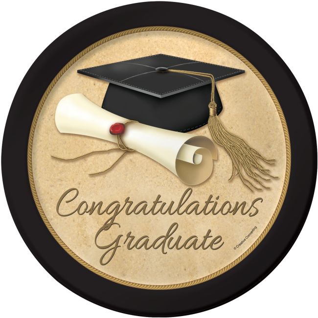 Sophisticate Grad 9-inch Plates: Party at Lewis Elegant Party Supplies ...