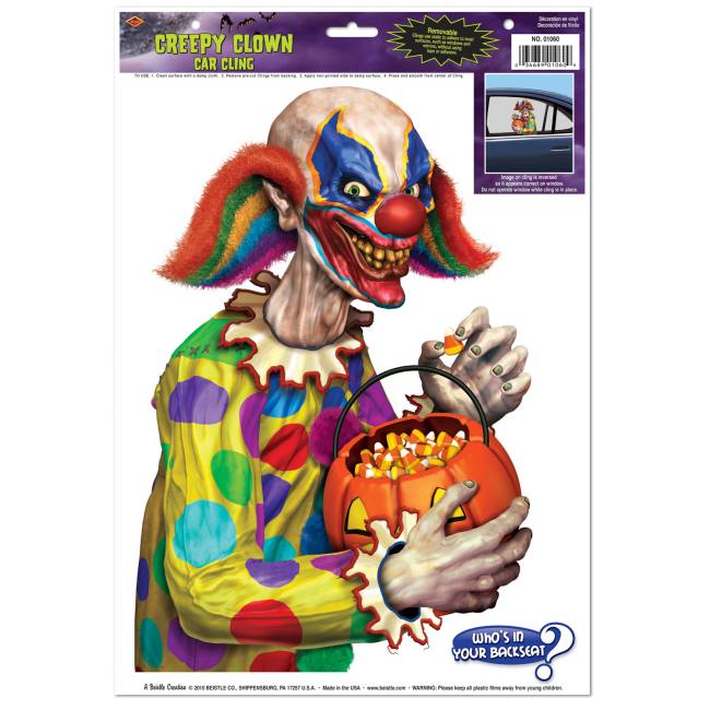 Creepy Clown Window Cling Back Seat Driver: Party at Lewis Elegant ...