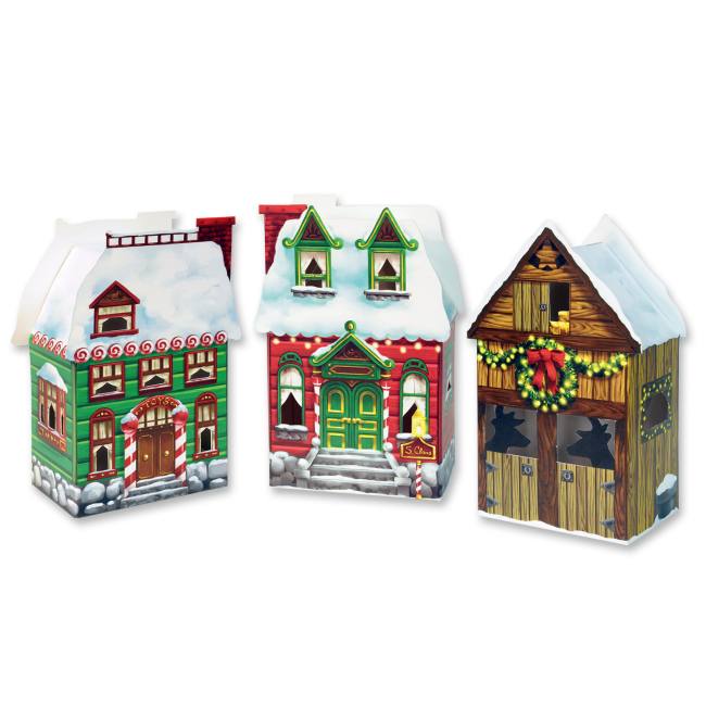 Christmas Village Favor Boxes: Party at Lewis Elegant Party Supplies ...