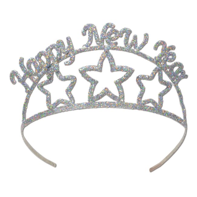 Glittered Metal Happy New Year Tiara: Party at Lewis Elegant Party ...