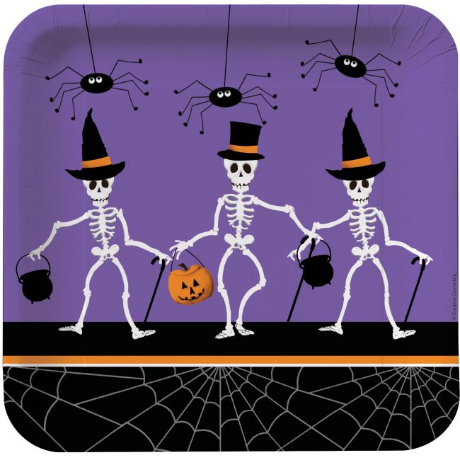 Dancing Skeletons 9-inch Plates: Party at Lewis Elegant Party Supplies ...