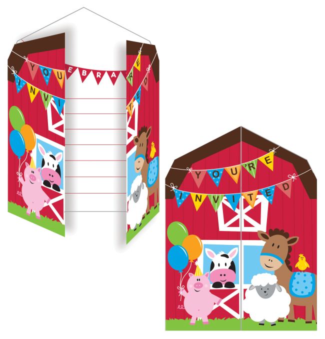 Farmhouse Fun Gatefold Birthday Invitations: Party at Lewis Elegant ...