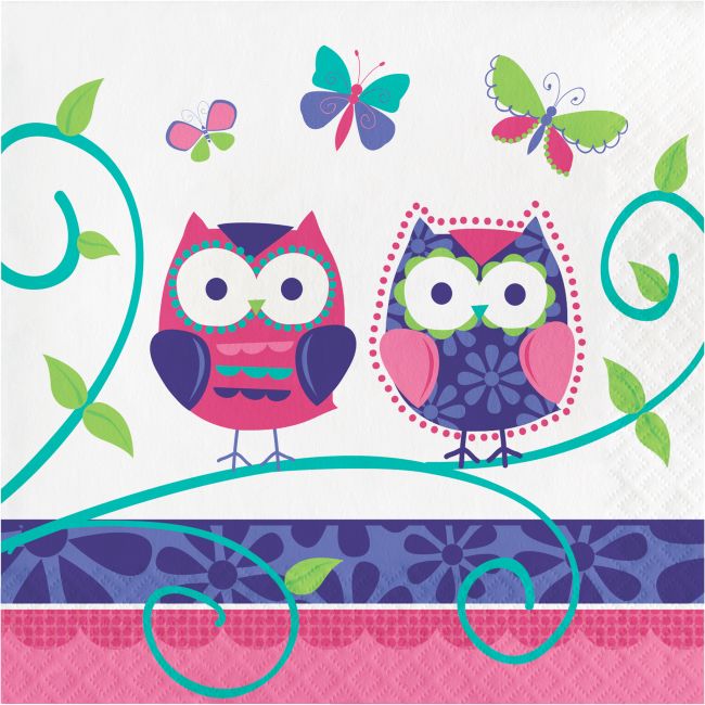 Owl Pal 3-Ply Lunch Napkins: Party at Lewis Elegant Party Supplies ...