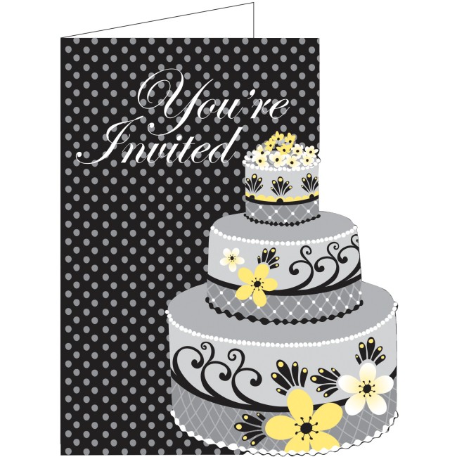 Chic Wedding Cake Diecut Invitations: Party at Lewis Elegant Party ...