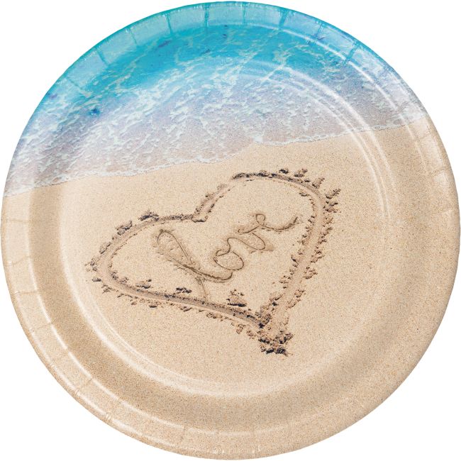 Beach Love 10.25-inch Plates: Party at Lewis Elegant Party Supplies ...