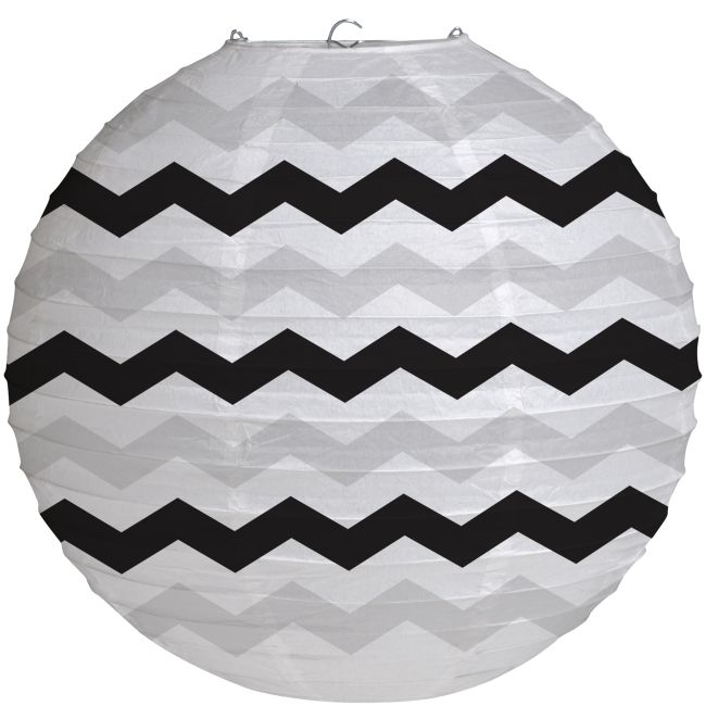 Black Chevron Stripe Wire Paper Lantern: Party at Lewis Elegant Party ...