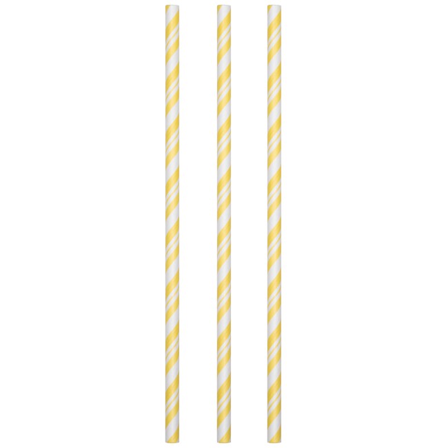 Yellow & White Stripe Paper Straws: Party at Lewis Elegant Party ...