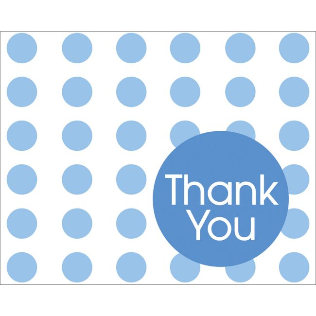 Polka Dot Foldover Thank You Cards, Blue: Party at Lewis Elegant Party ...