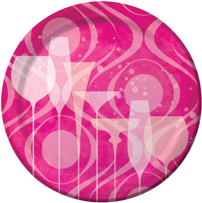 Fabulous 7 Inch Paper Plates 8 Pack Pink Bachelorette Hen Party ...