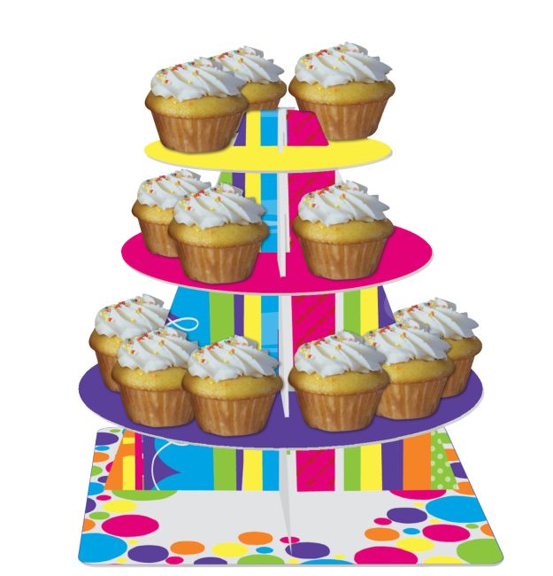 Bright & Bold Birthday Cupcake Stand: Party at Lewis Elegant Party ...