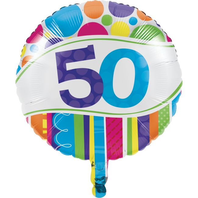 Bright & Bold 50th Birthday Foil Balloon: Party at Lewis Elegant Party ...