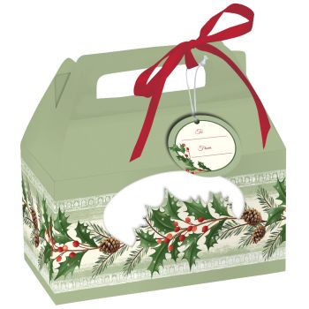 Holly Cookie Box w/Handle: Party at Lewis Elegant Party Supplies ...