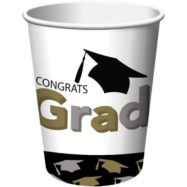 Grad Caps 9 oz Hot/Cold Cups: Party at Lewis Elegant Party Supplies ...