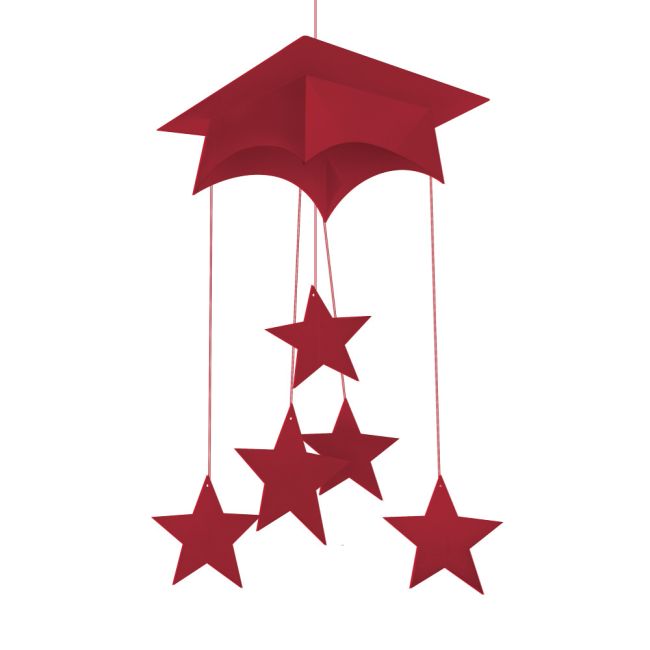 Graduation Mortarboard Hanging Mobile Red: Party at Lewis Elegant Party ...