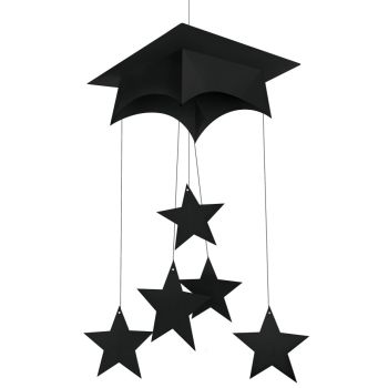 Graduation Mortarboard Hanging Mobile Black: Party at Lewis Elegant ...