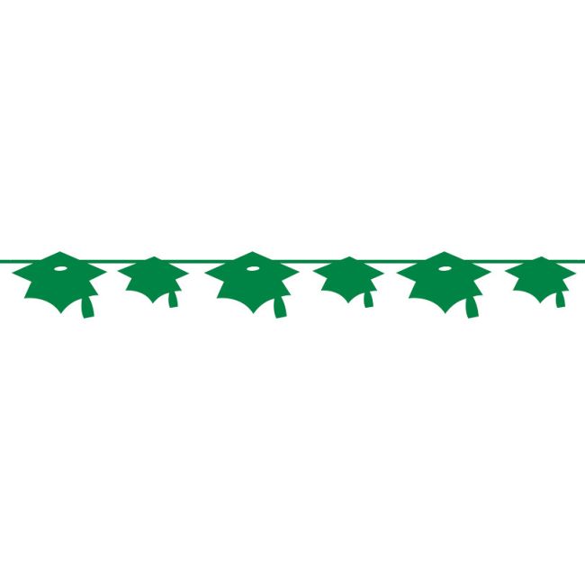 Graduation Mortarboard Paper Banner Green: Party at Lewis Elegant Party ...