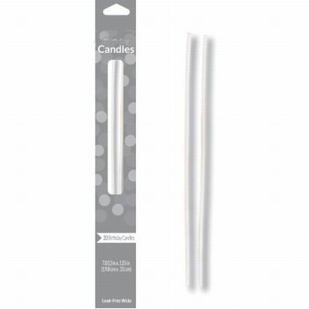 White 8-inch Party Candles: Party at Lewis Elegant Party Supplies ...