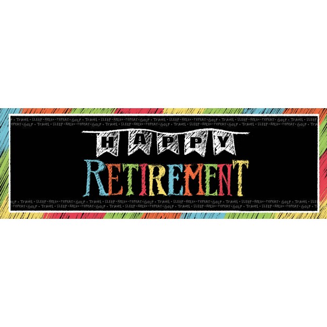 Retirement Chalk Giant Banner: Party at Lewis Elegant Party Supplies ...