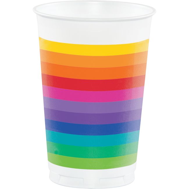 Rainbow 16 oz Plastic Cups: Party at Lewis Elegant Party Supplies ...