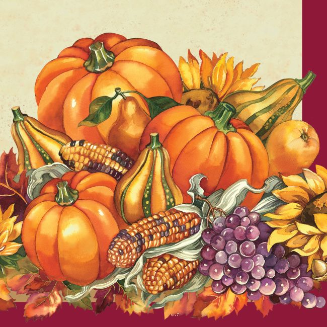 Fall Plenty Beverage Napkins: Party at Lewis Elegant Party Supplies ...