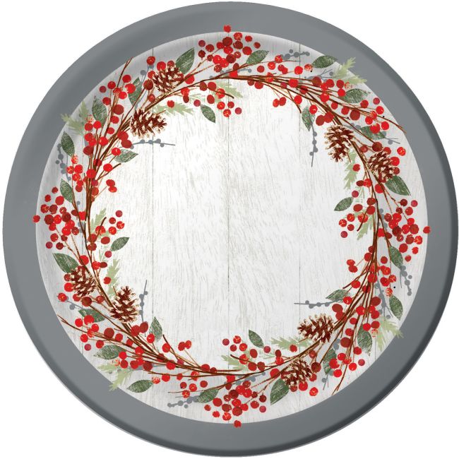Winter's Wreath 7-inch Plates: Party at Lewis Elegant Party Supplies ...