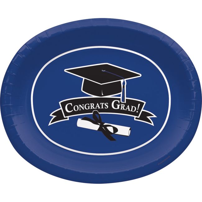 School Colors 12-inch Oval Plates Cobalt Blue: Party at Lewis Elegant ...