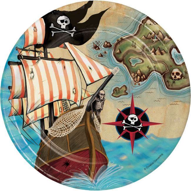 Pirate's Map 7-inch Plates: Party at Lewis Elegant Party Supplies ...