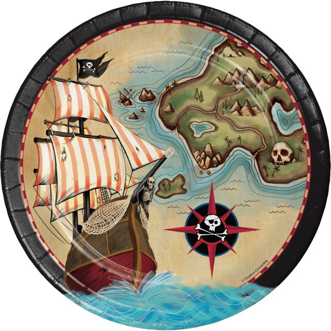 Pirate's Map 9-inch Plates: Party at Lewis Elegant Party Supplies ...