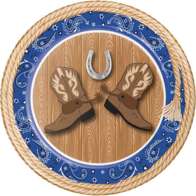 Blue Bandana Cowboy 7-inch Plates: Party at Lewis Elegant Party ...