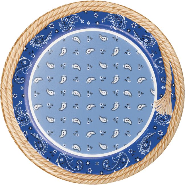 Blue Bandana Cowboy 9-inch Plates: Party at Lewis Elegant Party ...