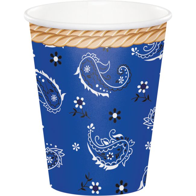 Blue Bandana Cowboy 9oz Hot/Cold Cups: Party at Lewis Elegant Party ...