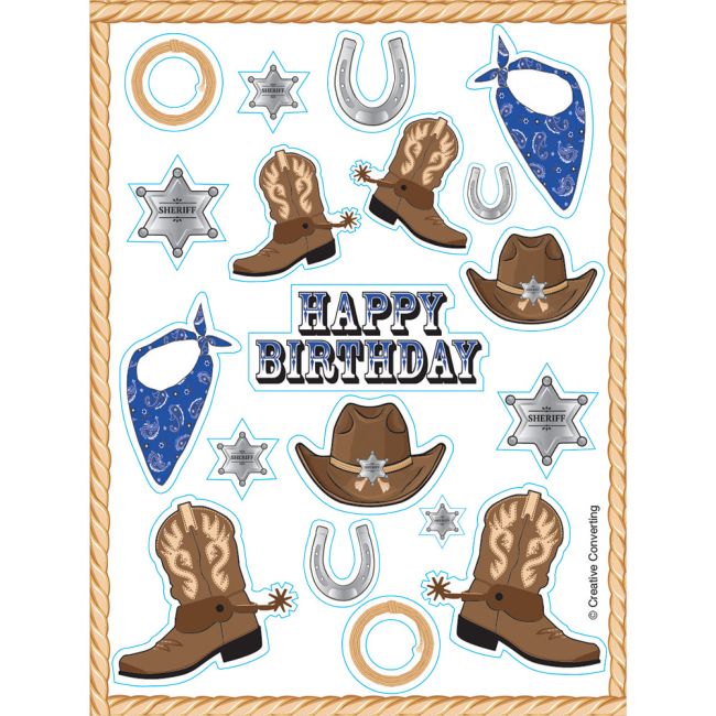 Blue Bandana Cowboy Value Stickers: Party at Lewis Elegant Party ...