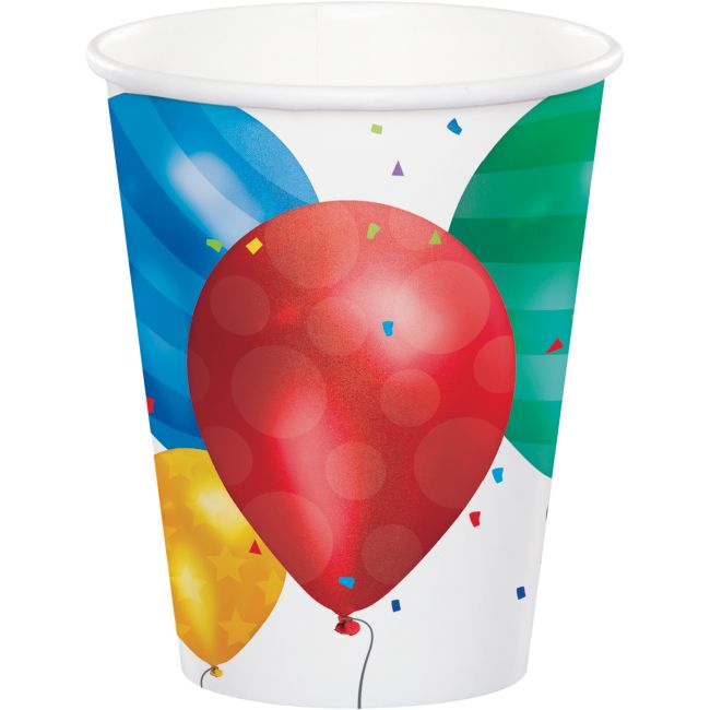 Balloon Blast 9oz Hot/Cold Cups: Party at Lewis Elegant Party Supplies ...