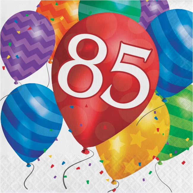 Balloon Blast 85th Birthday Lunch Napkins: Party at Lewis Elegant Party ...