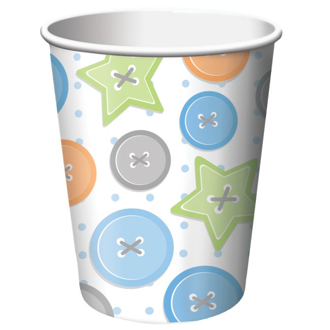 Cute As A Button Boy 9 oz Hot/Cold Cups: Party at Lewis Elegant Party ...