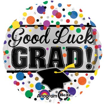 Good Luck Grad Foil Balloon: Party at Lewis Elegant Party Supplies ...