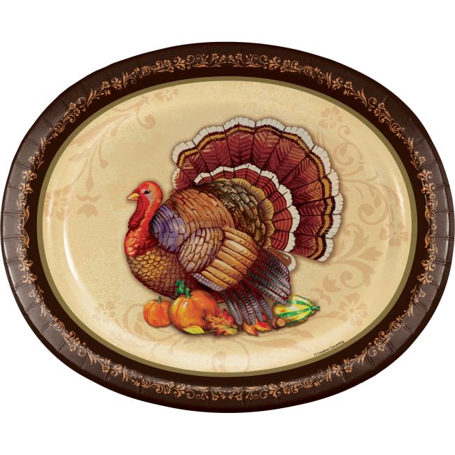 Thanksgiving Splendor 12-inch Oval Plates: Party at Lewis Elegant Party ...