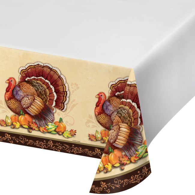 Thanksgiving Splendor Plastic Tablecloth: Party at Lewis Elegant Party ...