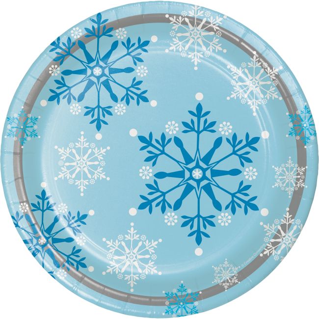 Snowflake Swirls 9-inch Plates: Party at Lewis Elegant Party Supplies ...