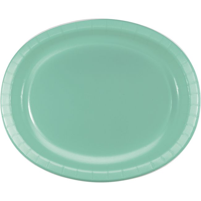 Fresh Mint Green Sturdy Style 12-inch Oval Paper Plates: Party at Lewis ...
