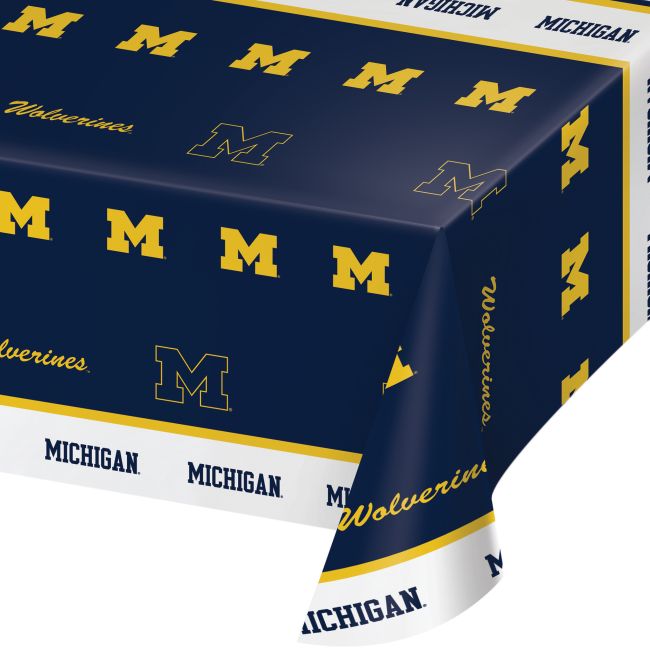 Michigan Wolverines Plastic Tablecloth: Party at Lewis Elegant Party ...