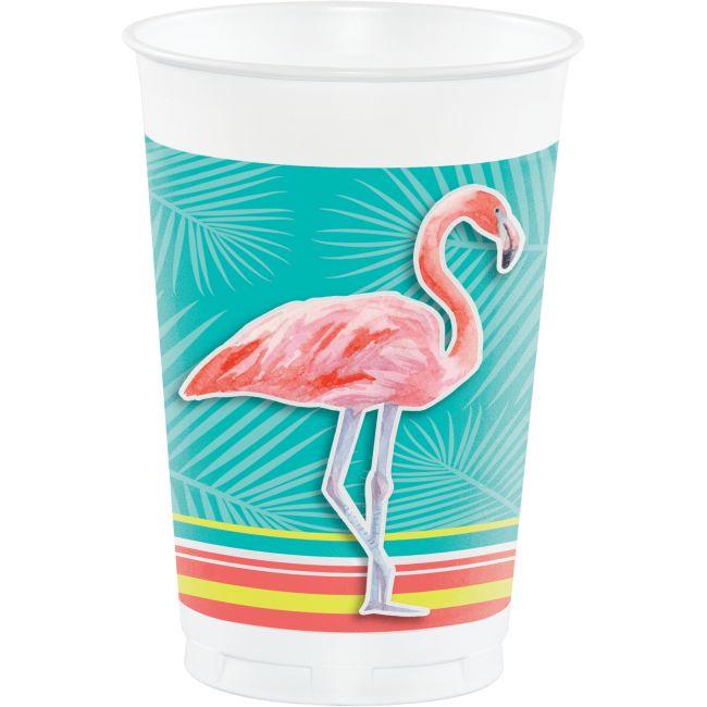 Island Oasis Flamingo 16 oz Plastic Cups: Party at Lewis Elegant Party ...