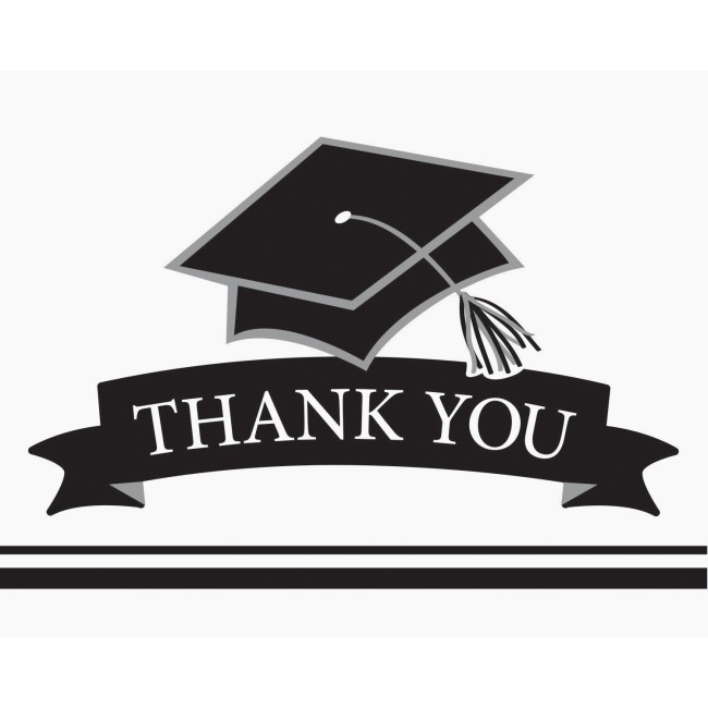 Graduation School Spirit Thank You Cards White: Party at Lewis Elegant ...