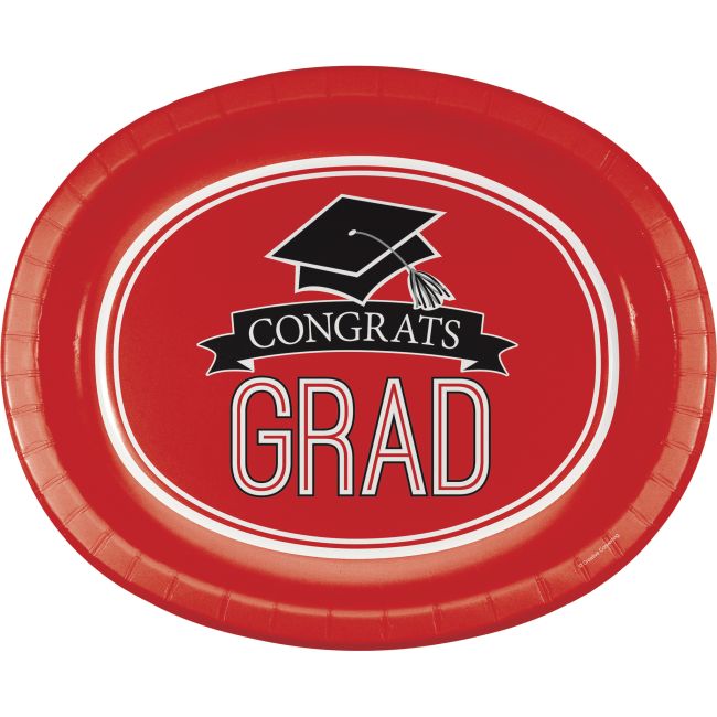 Graduation School Spirit 12-inch Oval Plates Red: Party at Lewis ...