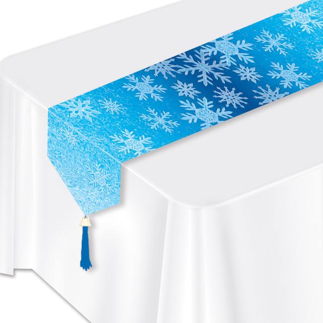 Snowflakes Laminated Paper Table Runner: Party at Lewis Elegant Party ...