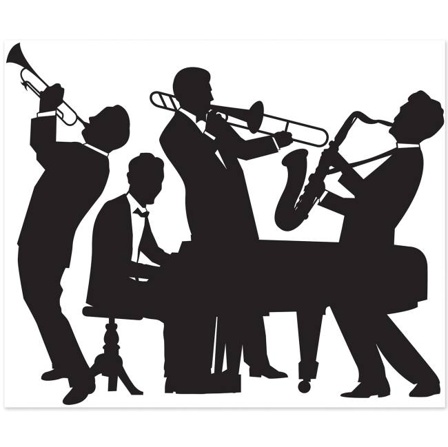 Jazz Band Inst-Mural Complete Wall Decoration: Party at Lewis Elegant ...